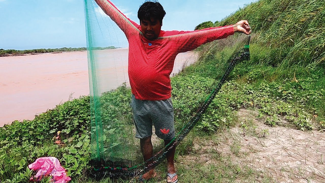 PROBANDO mi Atarraya Camaronera Nueva y mira lo que Pescó en el Rió ...