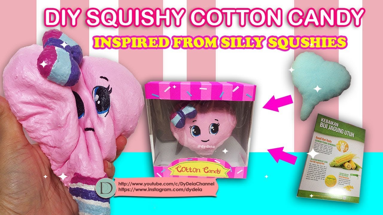 CARA MEMBUAT SQUISHY COTTON CANDY + PACKAGING - YouTube