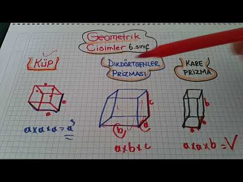 Geometrik cisimler 6.sınıf / küp nasıl çizilir /  kare prizma / dikdötgenler prizması