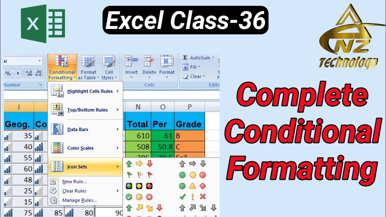 Conditional Formatting In Excel In Hindi Excel Tutorial 36 Youtube