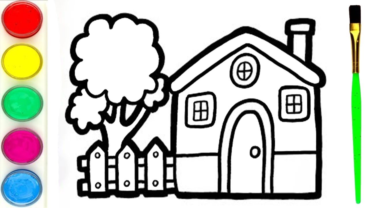 Coloring House drawing || Learn Coloring A House || Cara menggambar dan ...
