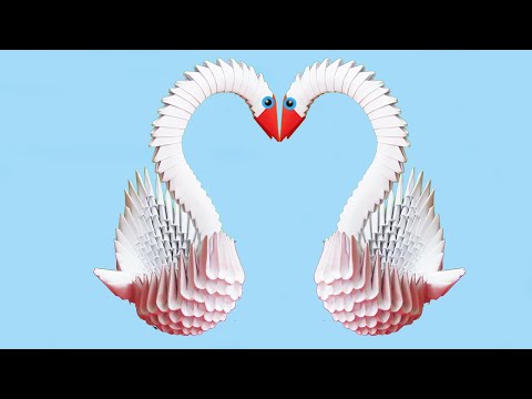 Модульное Оригами Лебедь. Легкая Поделка из Модулей