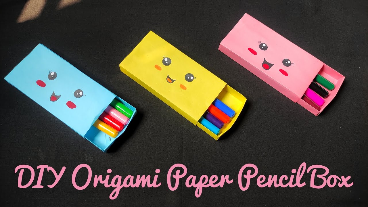 DIY Origami Paper Pencil Box - YouTube