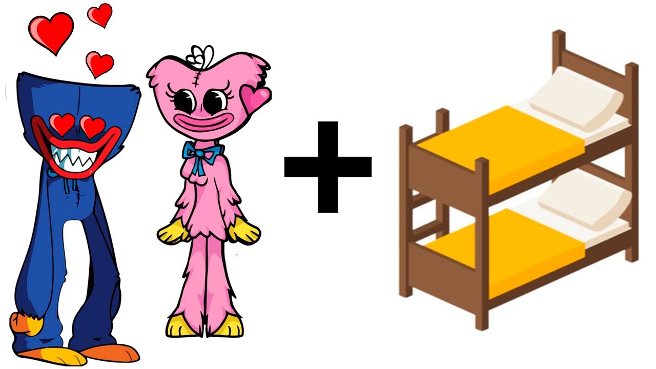 Kissy and Huggy + Bed = Poppy Playtime 2 Animation - YouTube