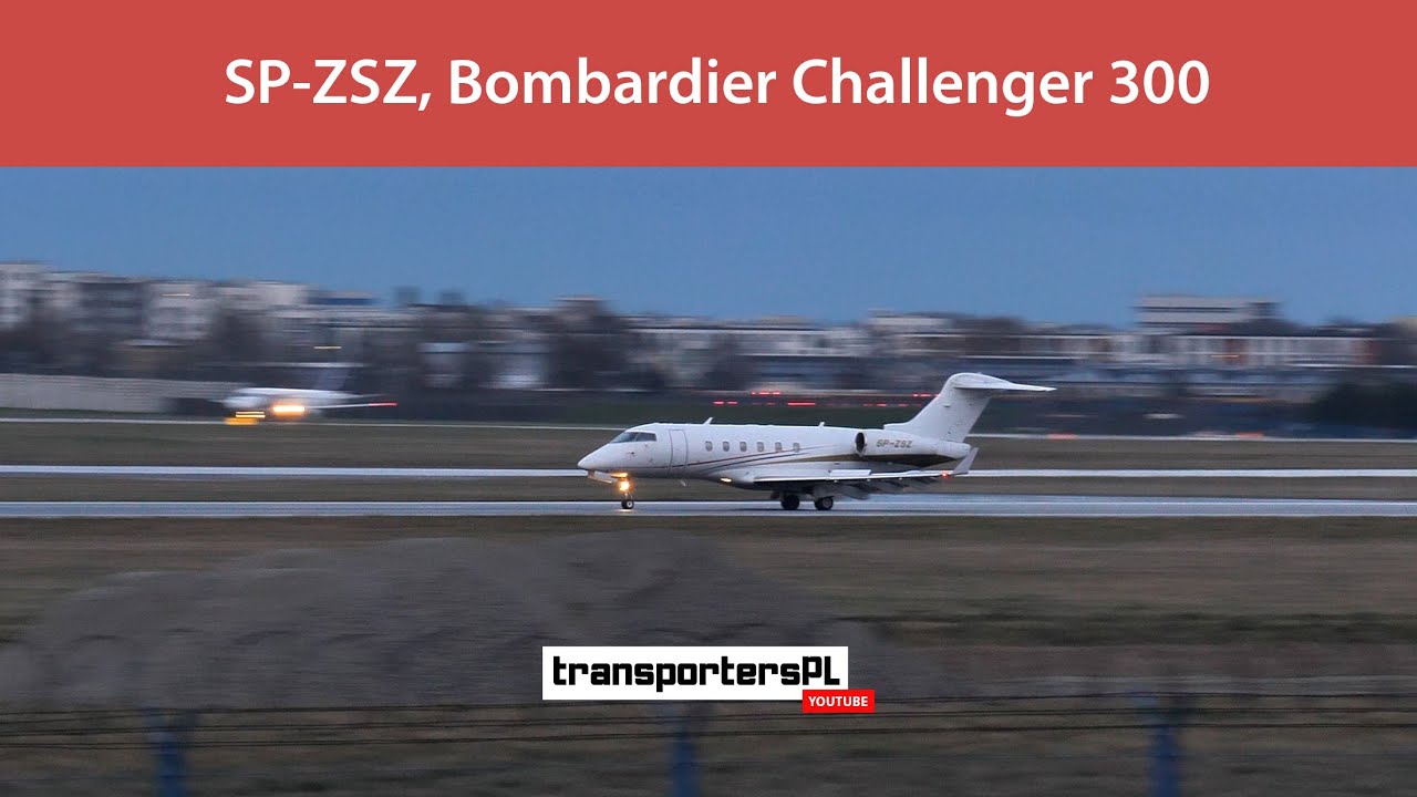 Przylot samolotuArrival of the plane SP-ZSZ, Bombardier Challenger 300 ...