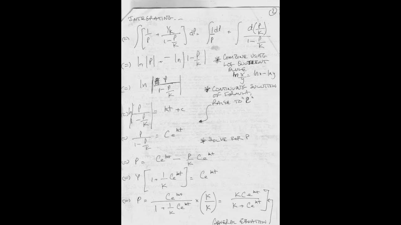 Solving the Verhulst/Logistic growth equation - YouTube