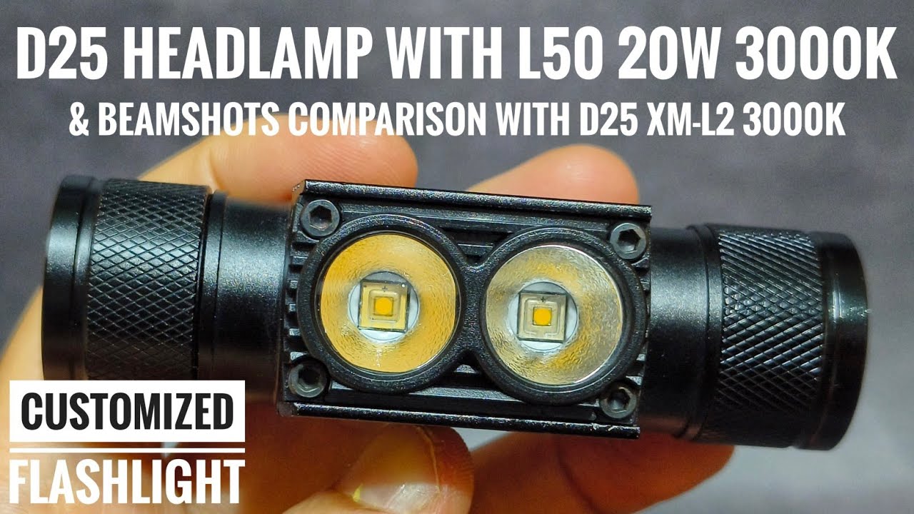 [Customized] D25 Headlamp with L50 20W 3000K Review & Comparison with ...