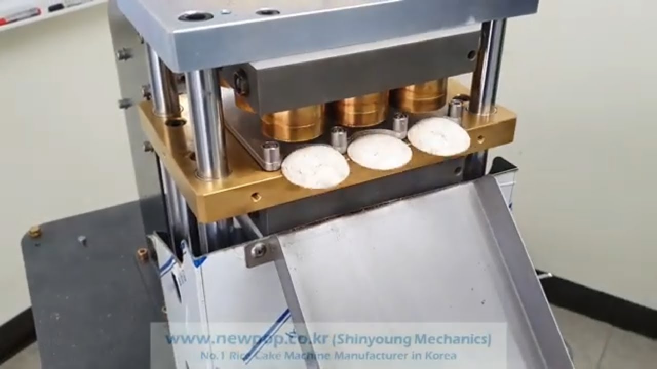 45mm x 9pcs popped rice cake machine test making 45mm popped chips ...
