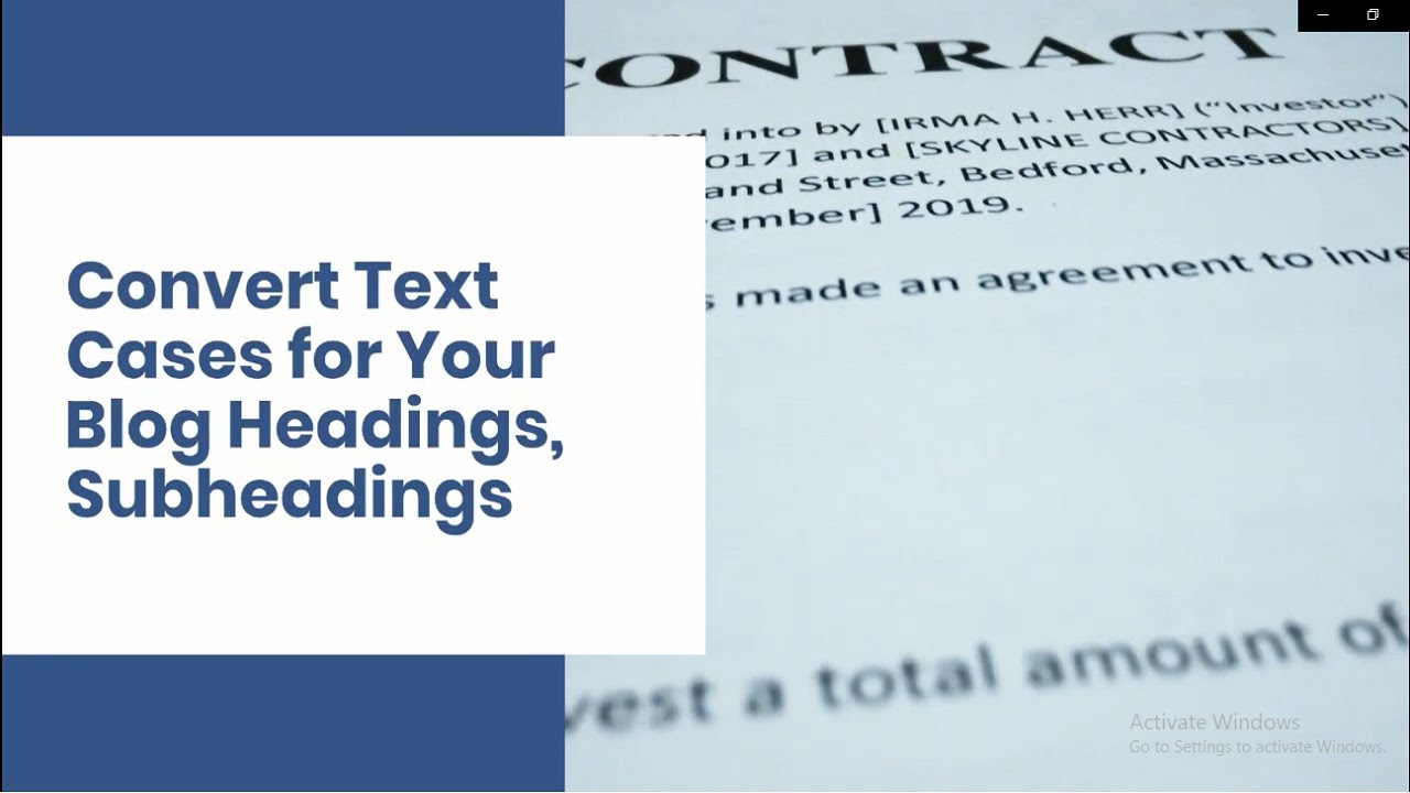 Convert Text Cases for Your Blog Headings, Subheadings from lower case ...
