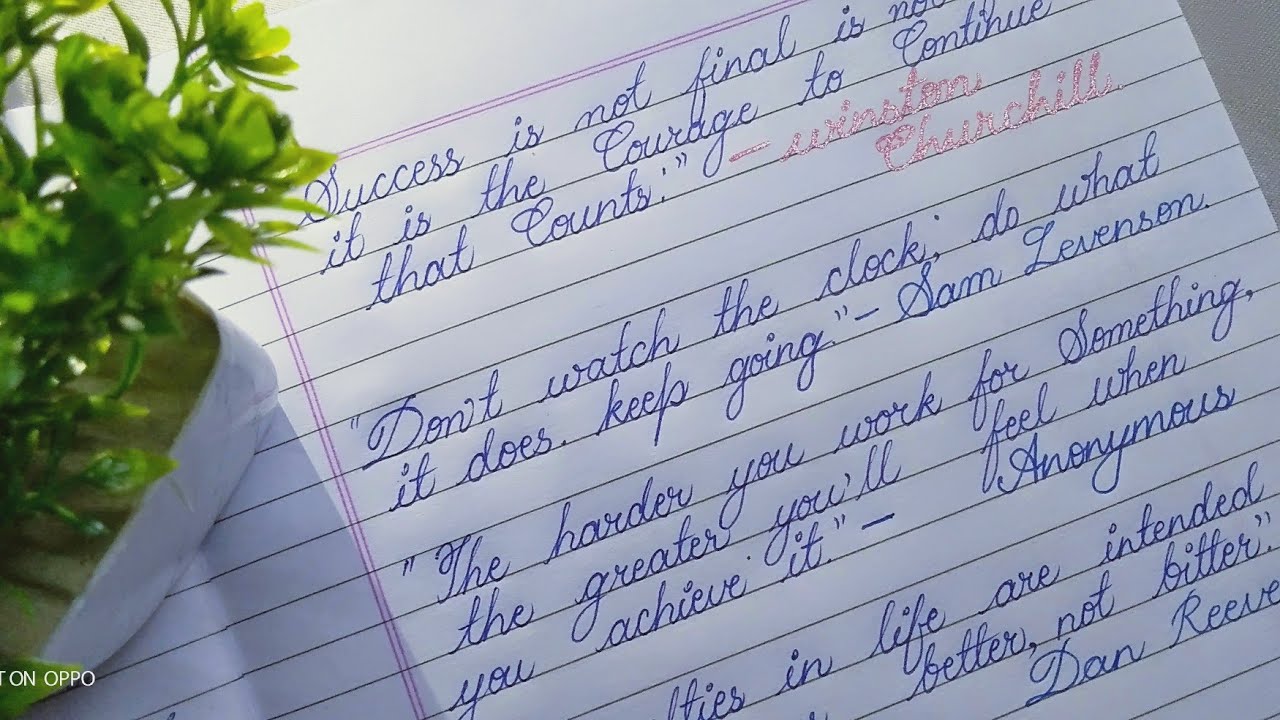 Motivational quotes writing in cursive handwriting | handwriting ...