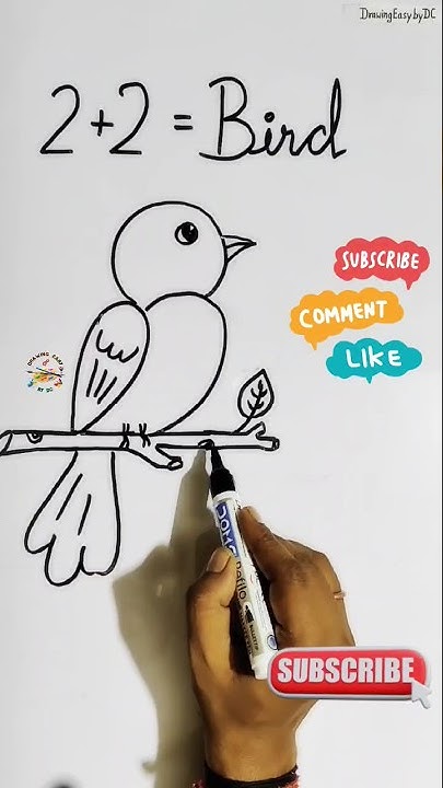 Easy drawing from number 2 2 | bird drawing easy | how to draw a bird ...