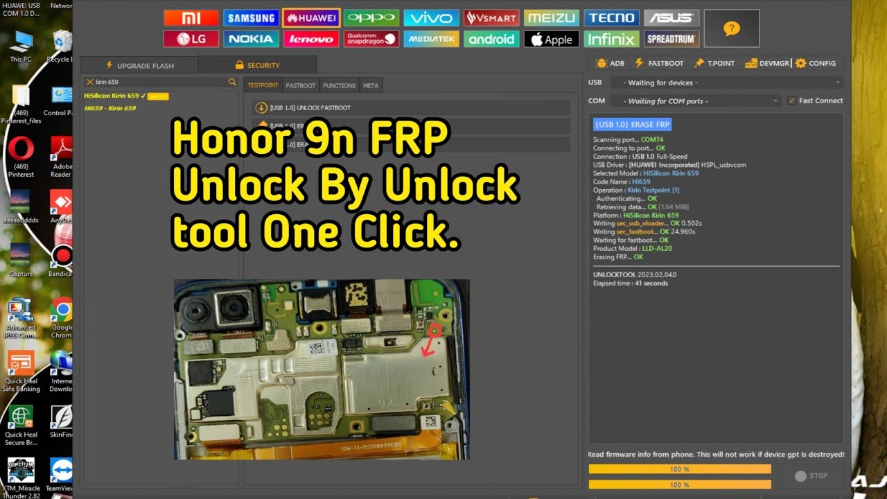 Honor 9n Frp Unlock By Unlock Tool One Click Youtube