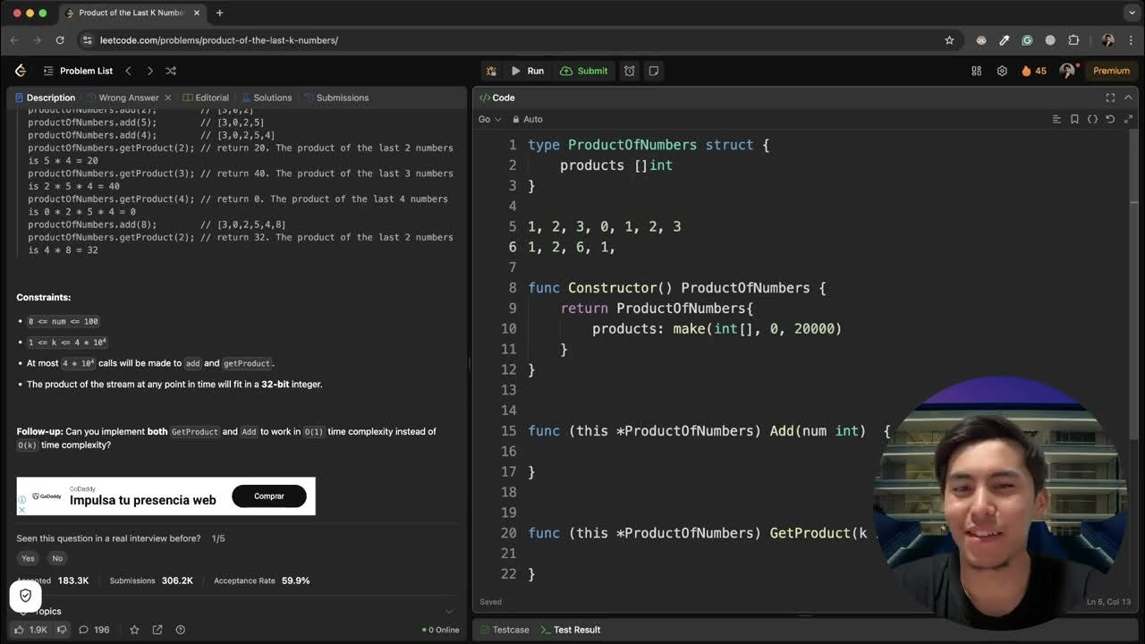 Leetcode Daily | February 14 | 1352. Product of the Last K Numbers | #golang #leetcode #daily ...