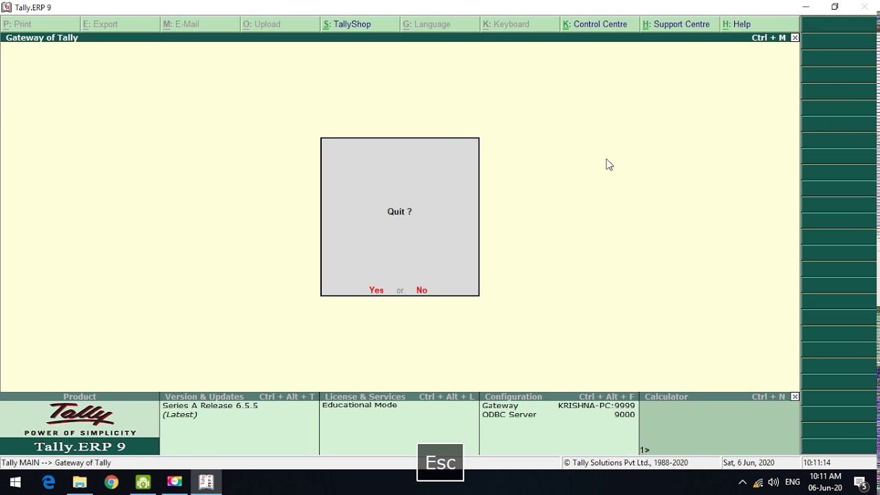 Tally shortcut keys basic - YouTube
