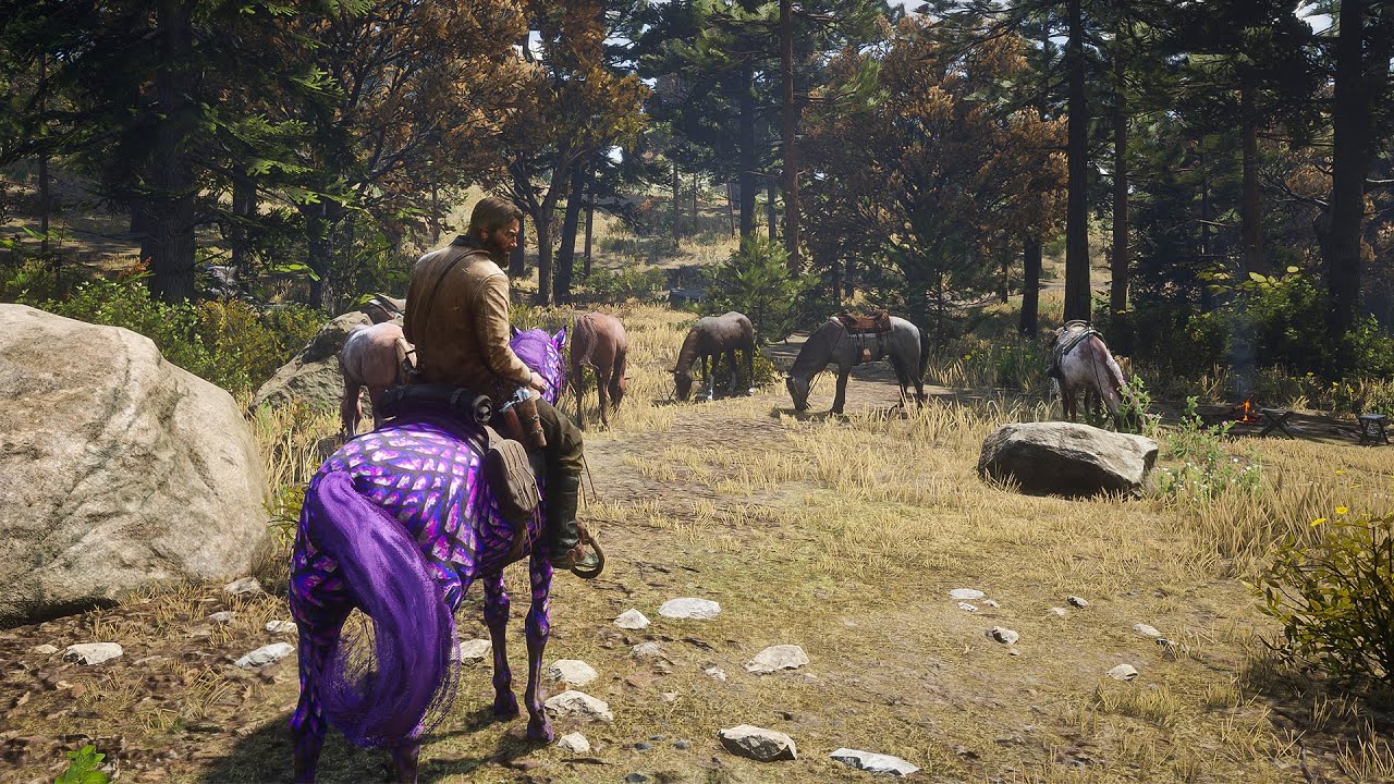 Relaxing Horse Ride in Saint Denis at Night | RDR2 Rain & Thunderstorm ...
