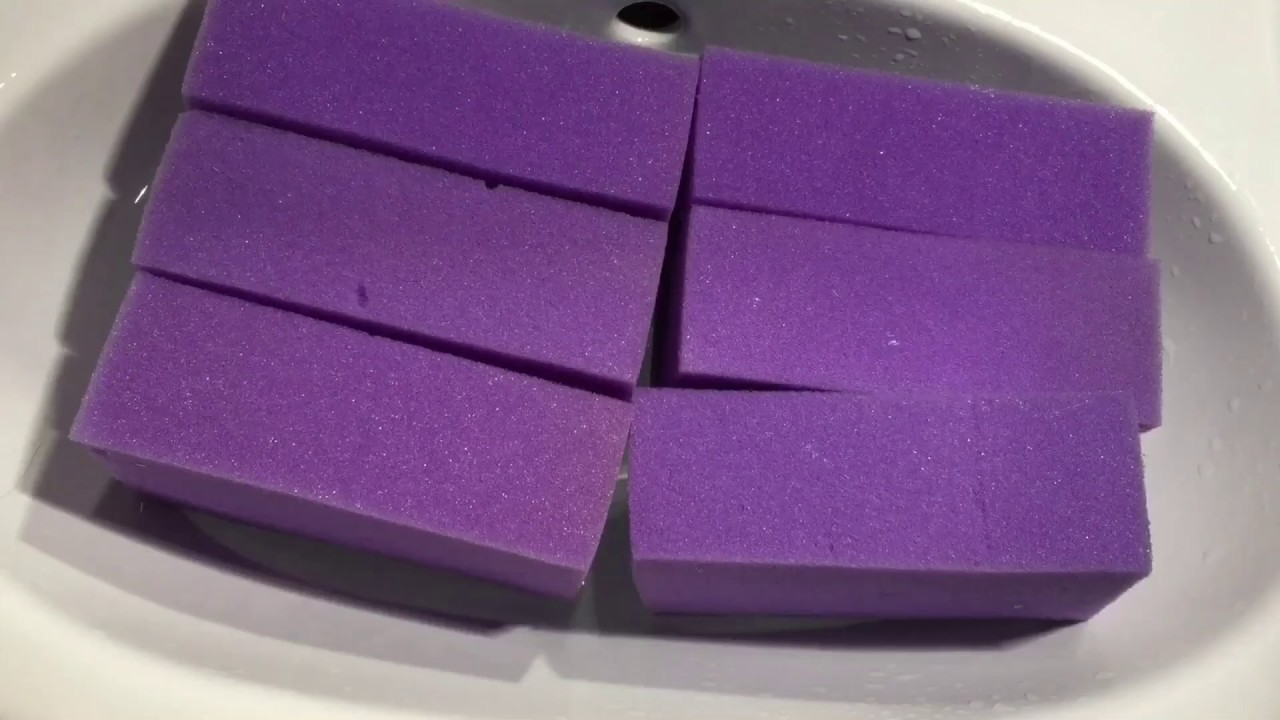 ASMR SPONGES | Purple week - bath sponges with dish soap | Water, soapy ...