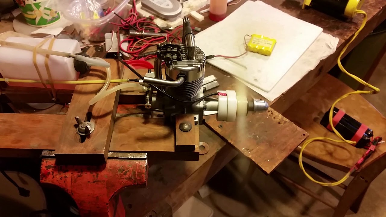 OS MAX FS 60, Old style open rockers, first run on ignition. - YouTube