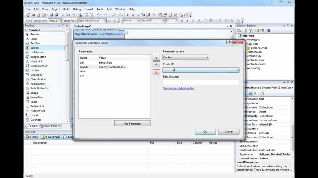 HIZLI WEB GELİŞTİRME(VS 2008) 8-Kayıt Ekleme - YouTube