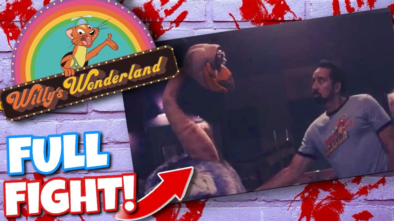 Willys Wonderland (2021) Full Clip of Nic Cage VS Ozzie Ostrich ...