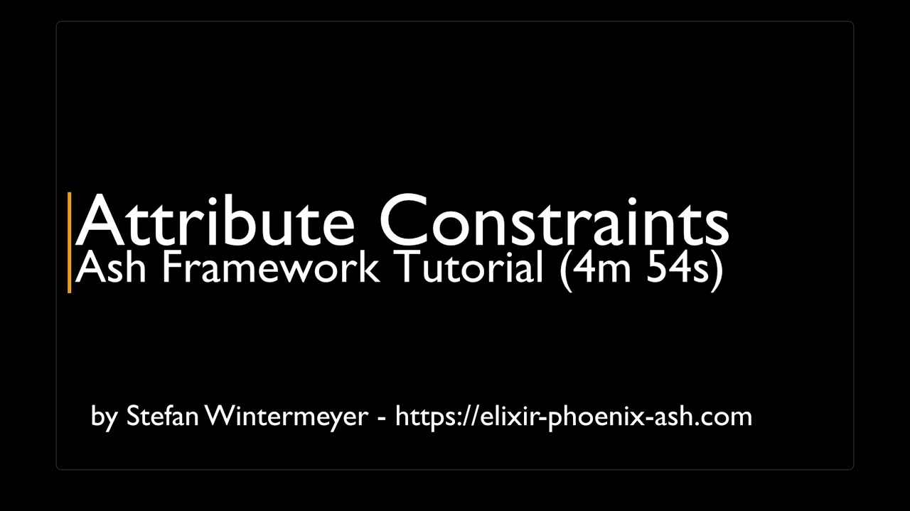 Attribute Constraints - YouTube
