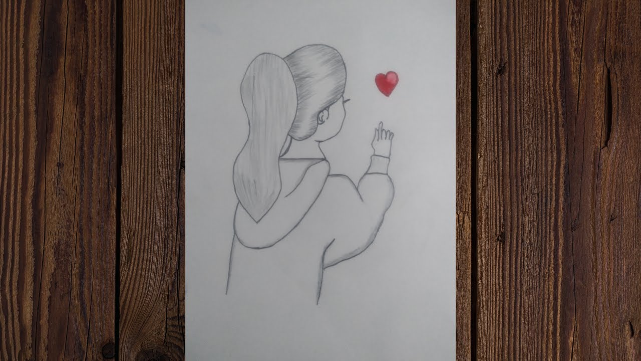 How to draw a girl standing with back turn || step by step #drawing # ...