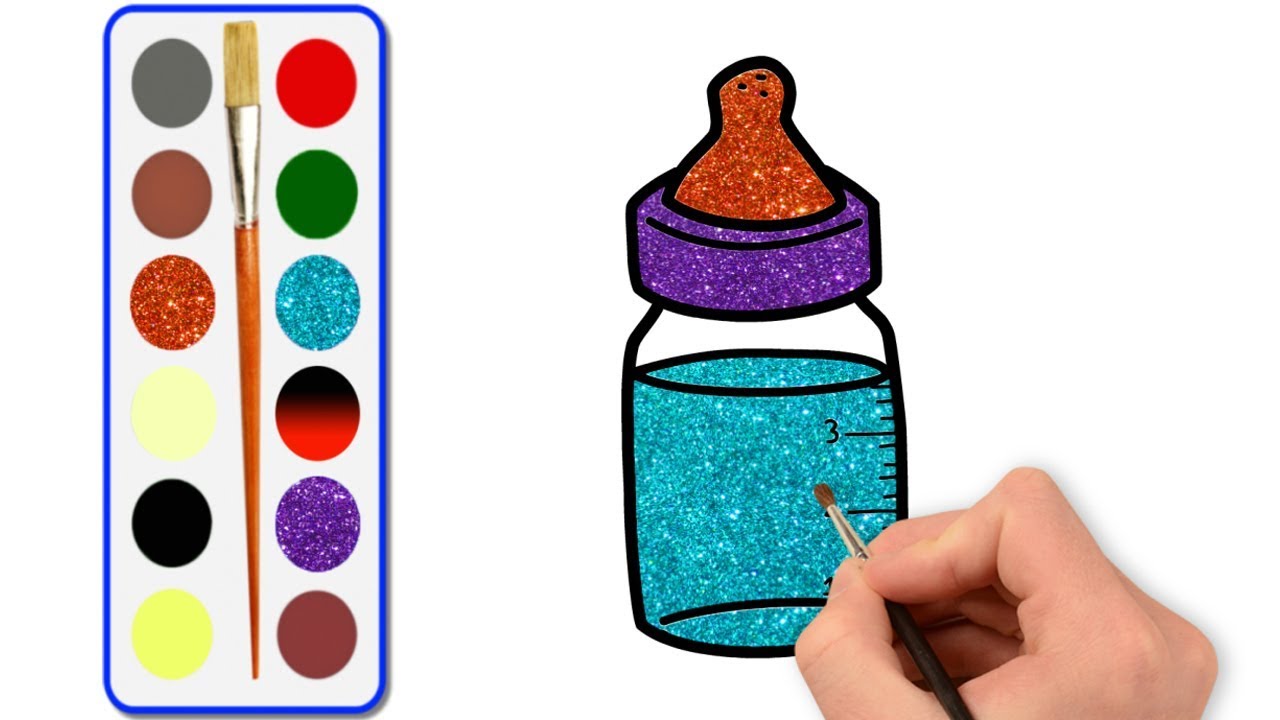 How to Draw Baby Bottle, Honey Bee, Cactus, Puppy for Drawing and ...