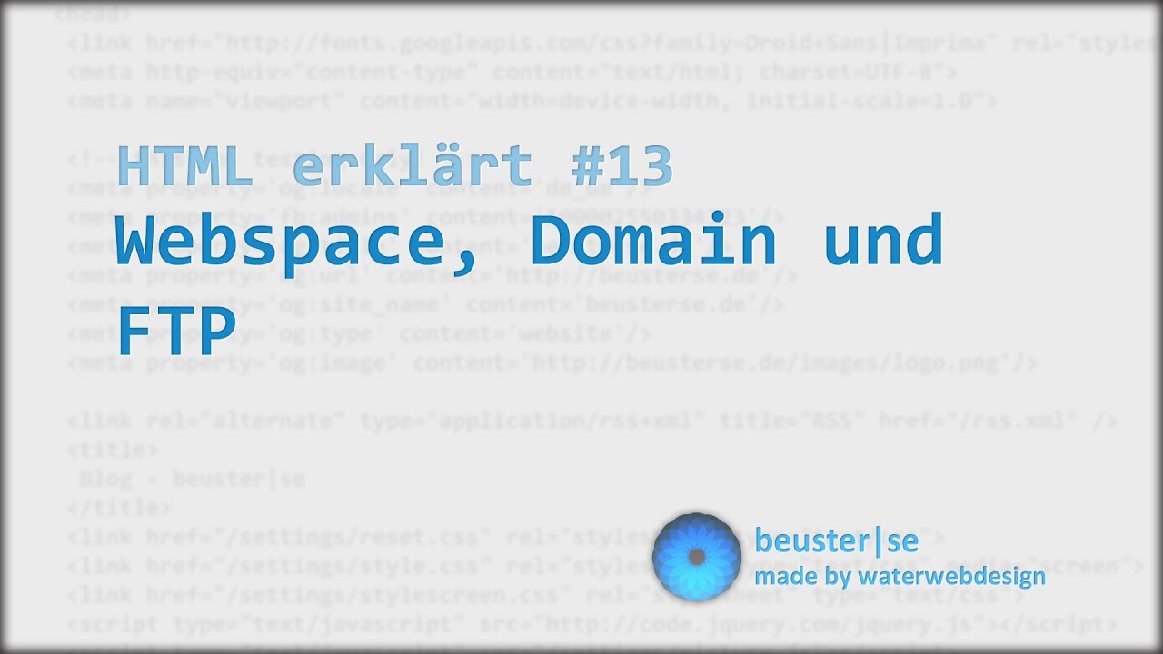 HTML erklärt #13 Webspace, Domain und FTP - YouTube