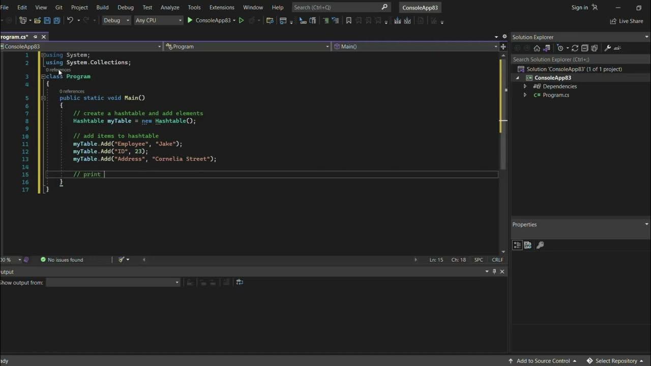C# (Programming Language) Project 72: 'Iterate Hashtable' Created by Trishanth Kumar - YouTube
