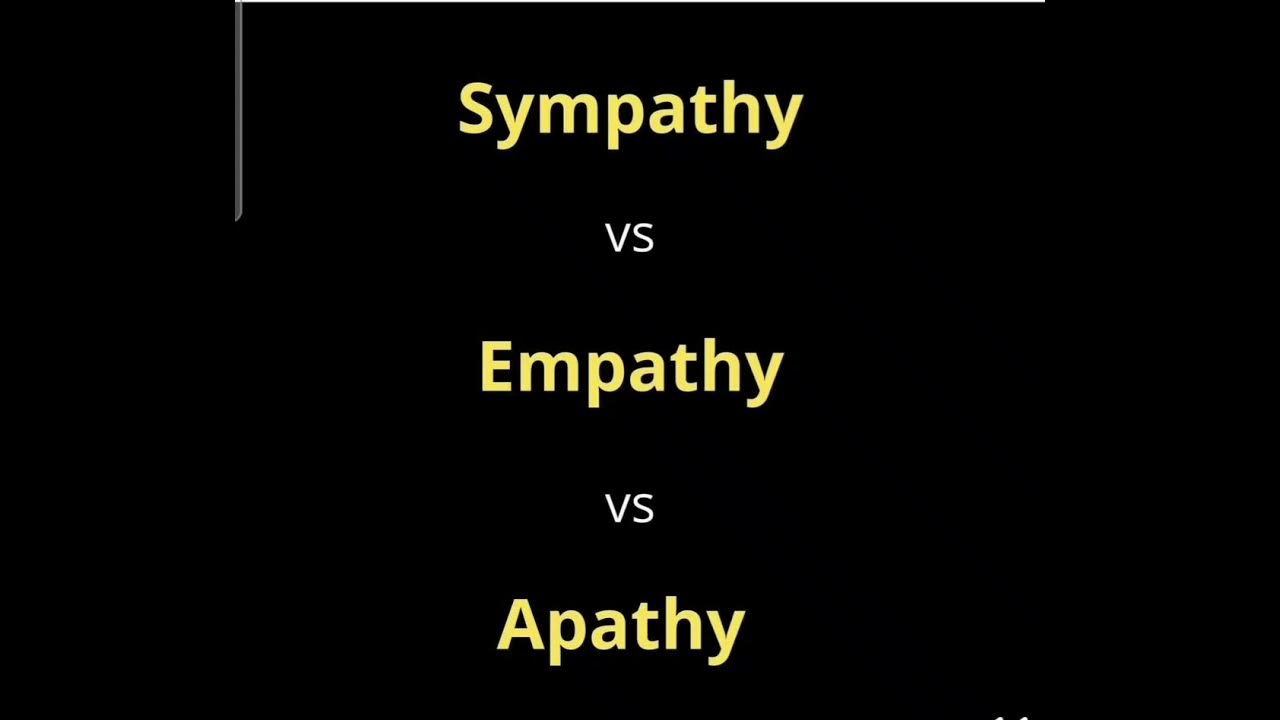 Difference between Apathy, Empathy, Sympathy. - YouTube
