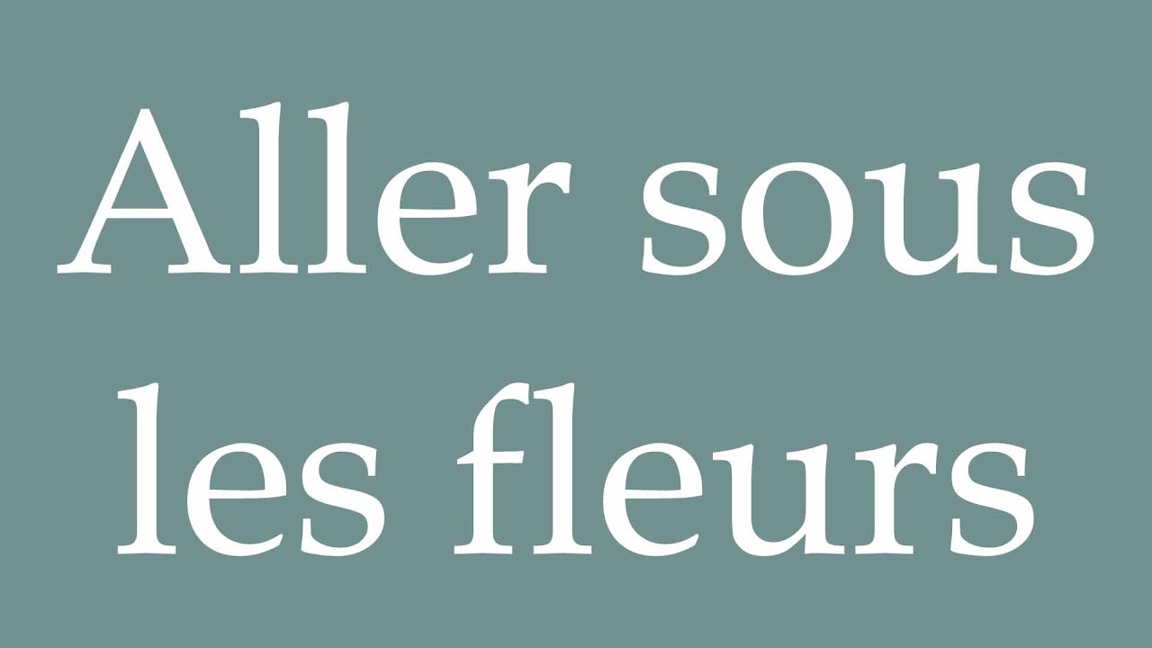 How to Pronounce ''Aller sous les fleurs'' (Go under the flowers ...
