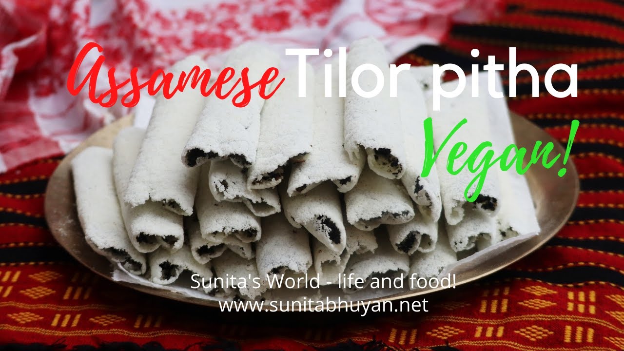 Tilor Pitha/Assamese glutinous rice wrappers with a sweet sesame ...
