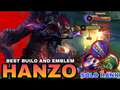 HANZO BEST BUILD | SOLO RANK HANZO GAMEPLAY | MOBILE LEGENDS - YouTube