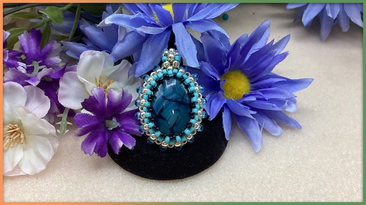 Easy Beaded Cabochon Bezel Tutorial - YouTube