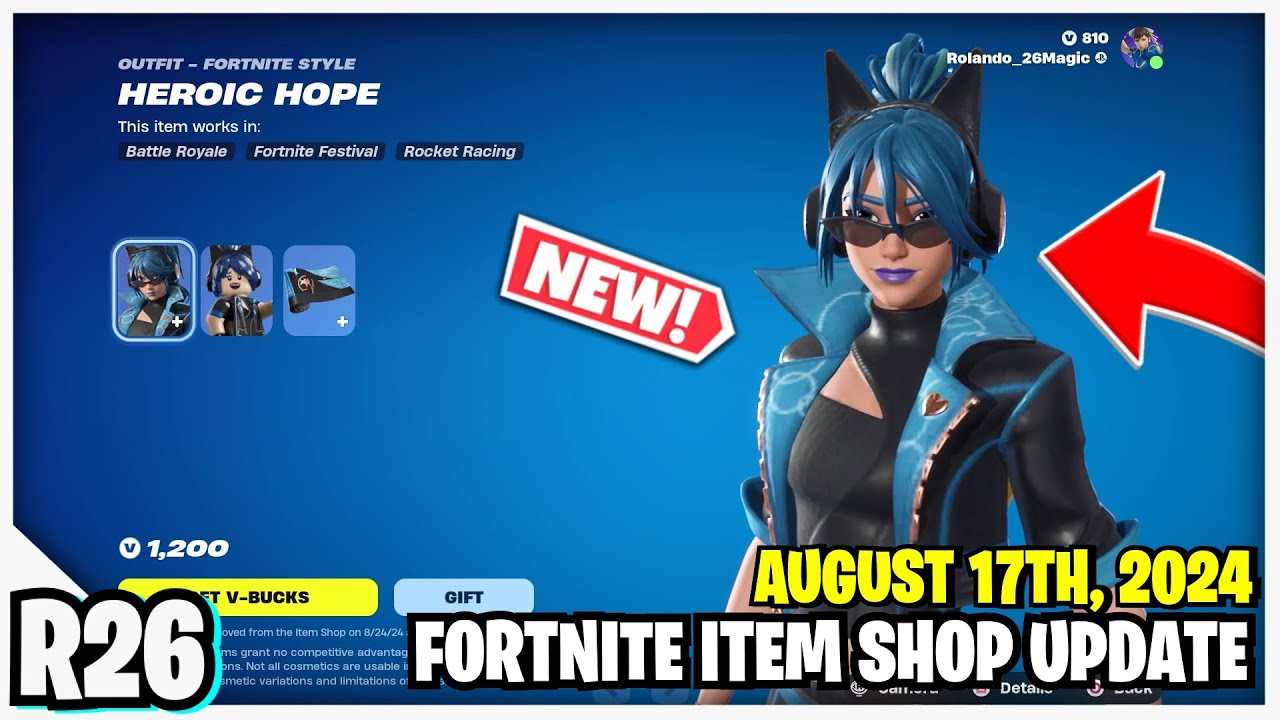 Fortnite Item Shop *NEW* HEROIC HOPE SKIN! - YouTube