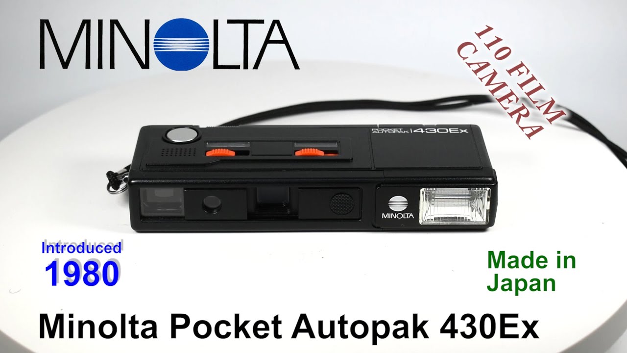 1980 Minolta Pocket Autopak 430Ex - 110 Film Camera - YouTube