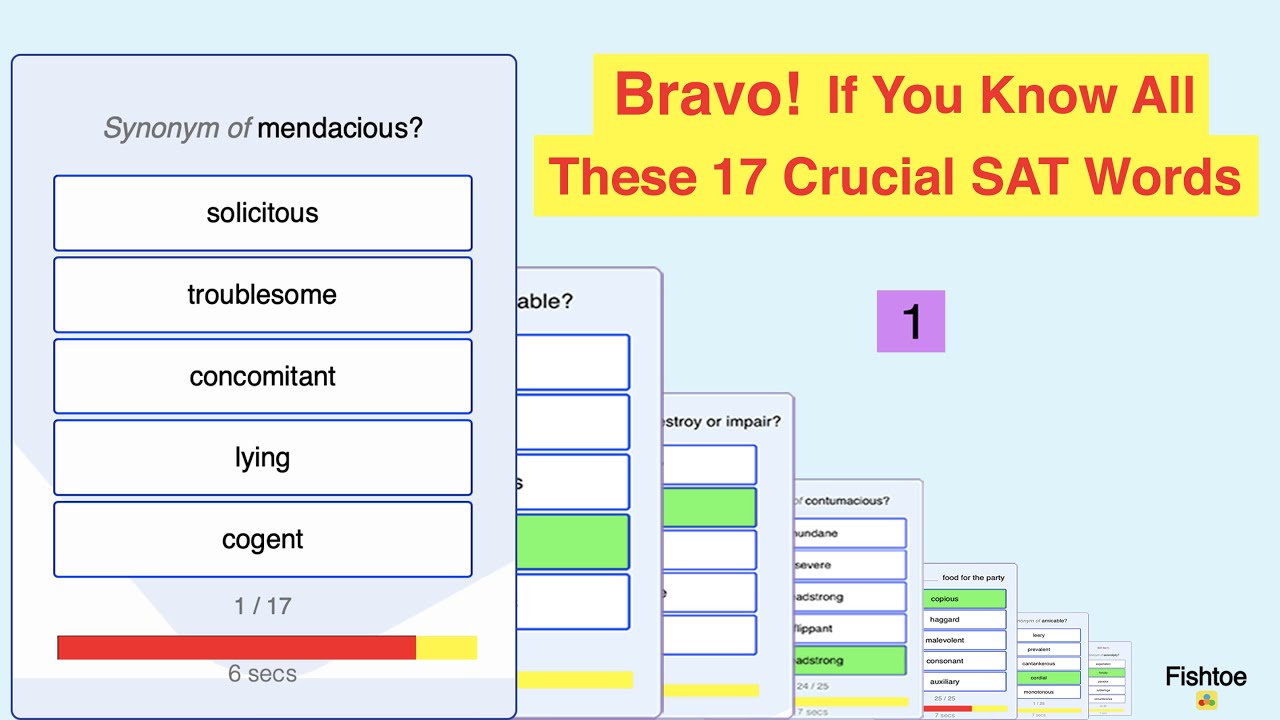 SAT Vocabulary Test 1 - YouTube