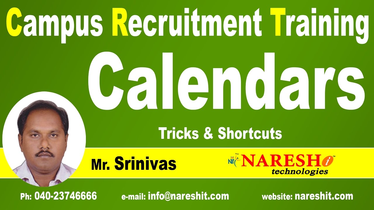 Calendars Aptitude Tricks | CRT Training - YouTube
