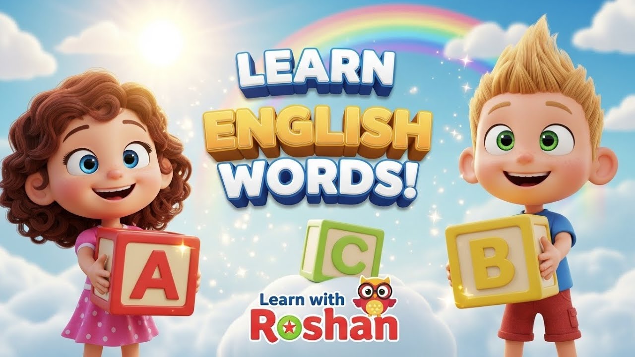 Learn English Words Song for Kids 🎶 | ABC & 123 | Learn with Roshan 🌟 ...