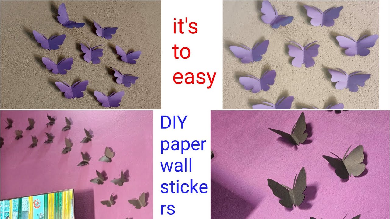 Easy paper Butterfly wall decoration, Simple butterfly paper design ...