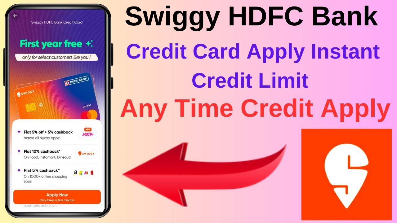 Swiggy HDFC Bank Credit Card Apply Instant Credit Limit - YouTube
