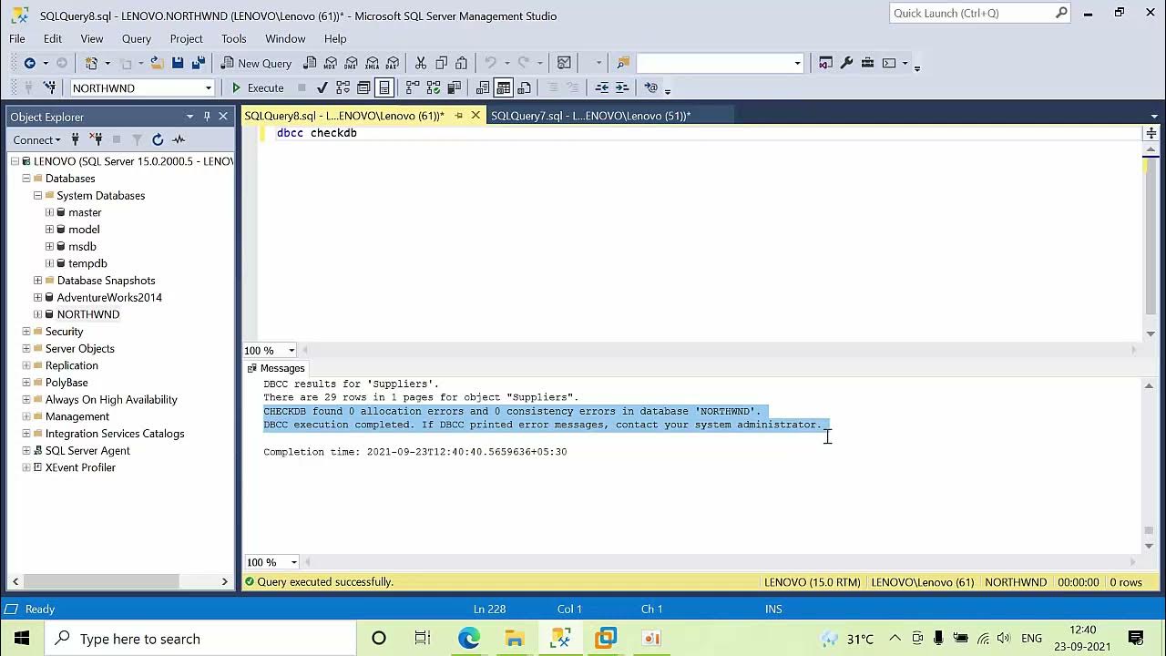 How To Check when was DBCC CHECKDB Last run - YouTube