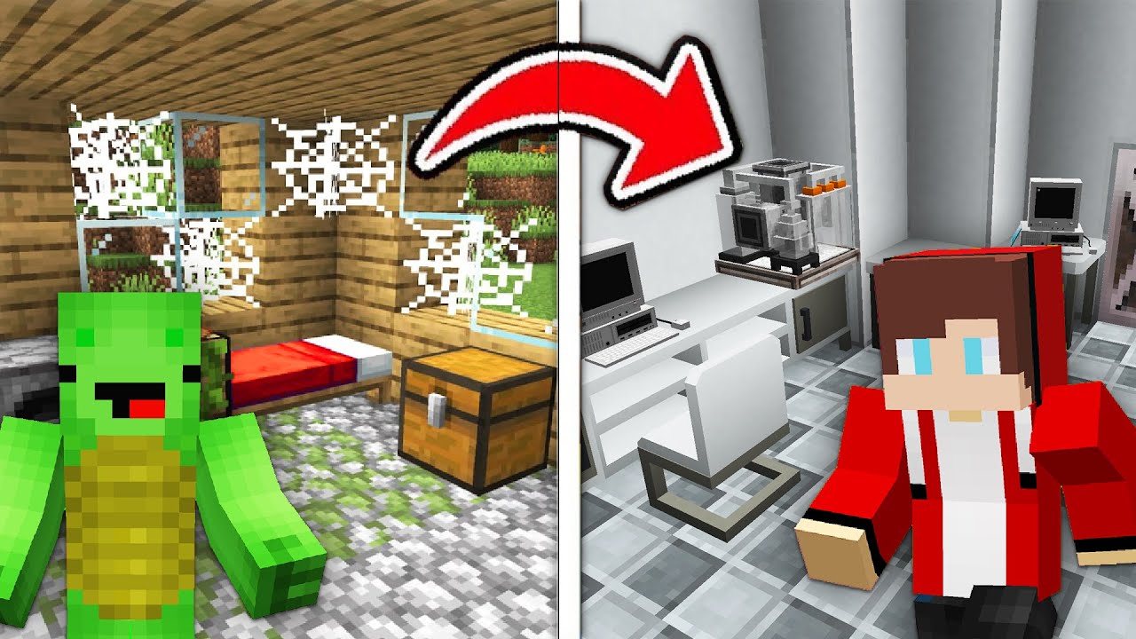 JJ and Mikey Renovated an Abandoned CASH and NICO House in Minecraft - Maizen - YouTube