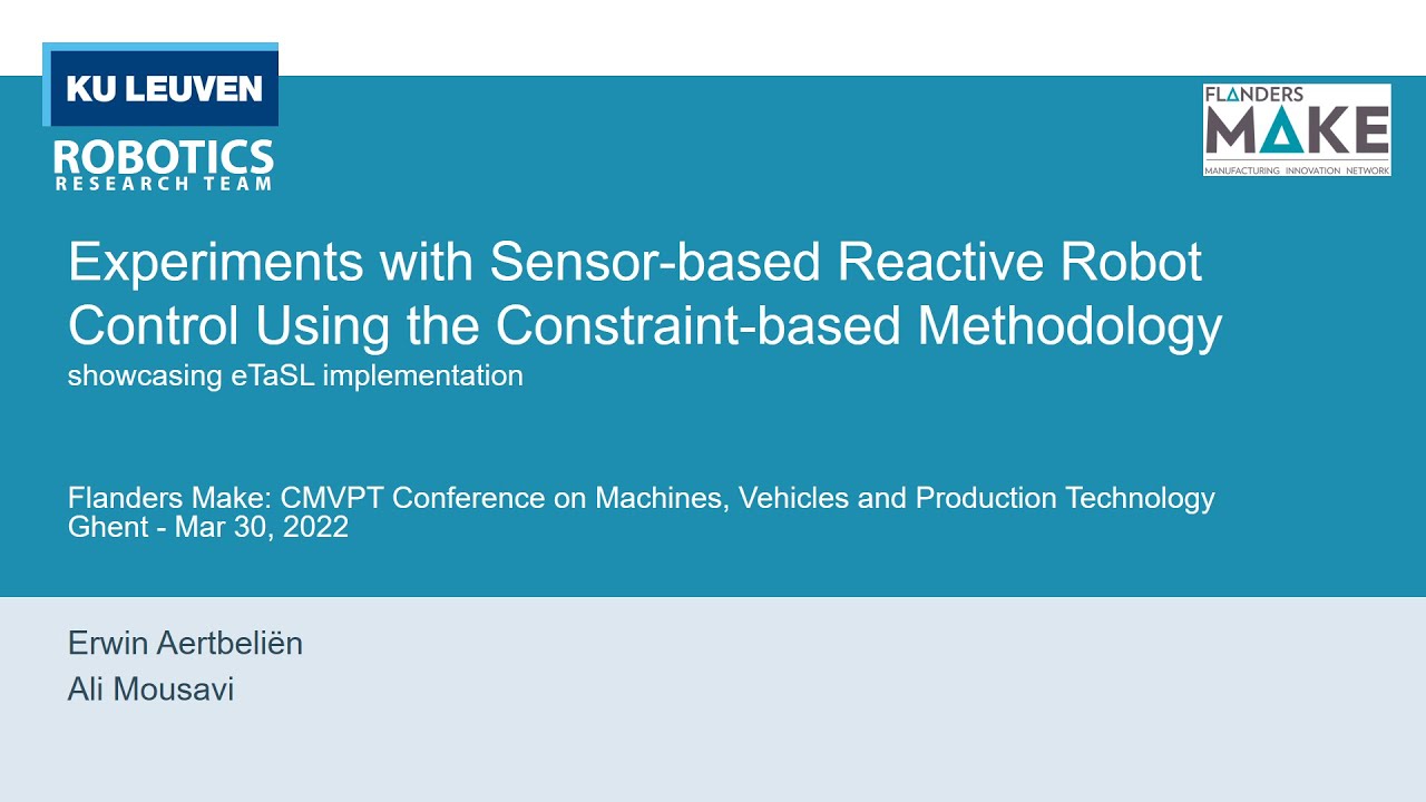 Experiments With Sensor Based Reactive Robot Control Using The