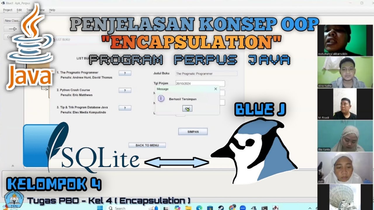 PROGRAM PERPUS JAVA BLUE J DENGAN KONSEP OOP - ENCAPSULATION - YouTube