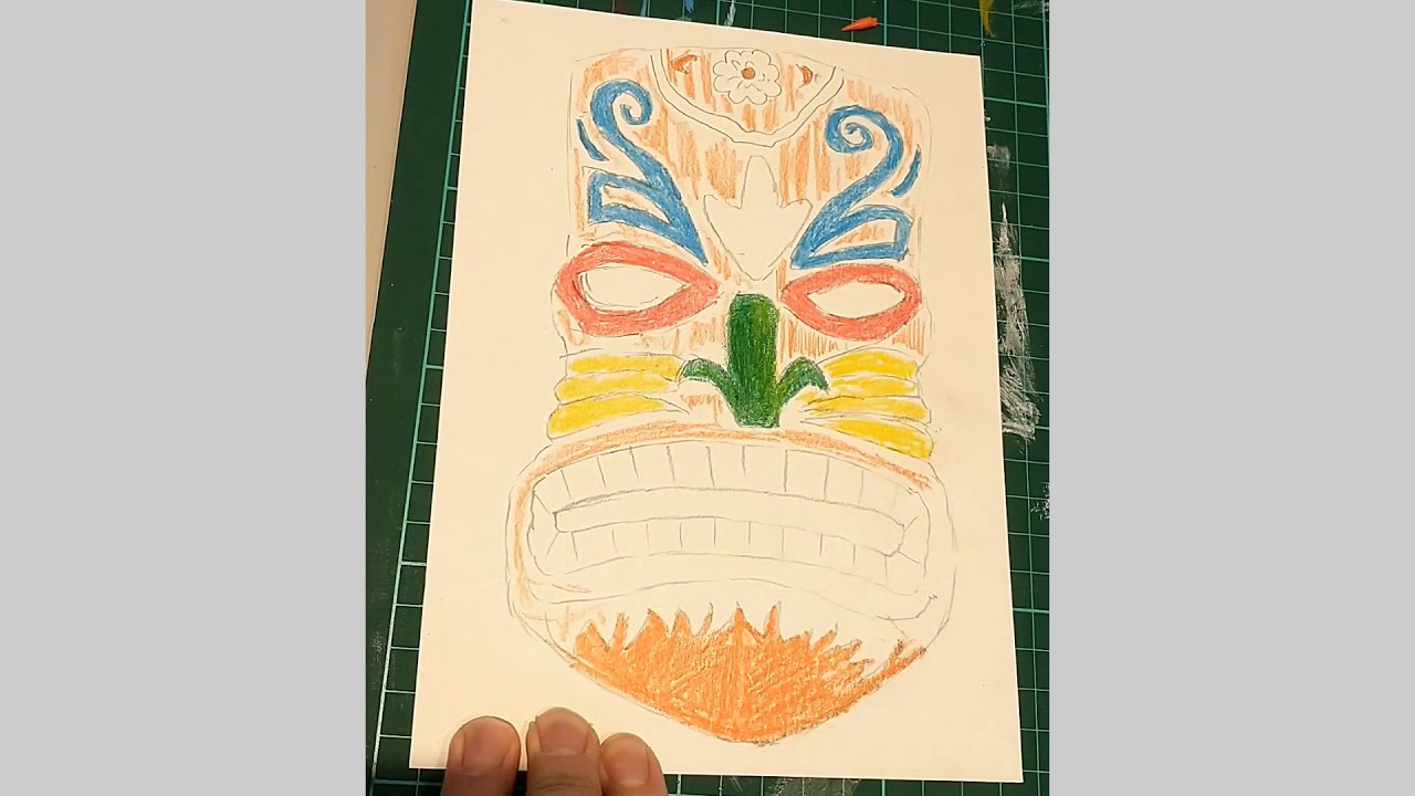 Year 8 - Cultural Mask - Detailed Drawing - YouTube