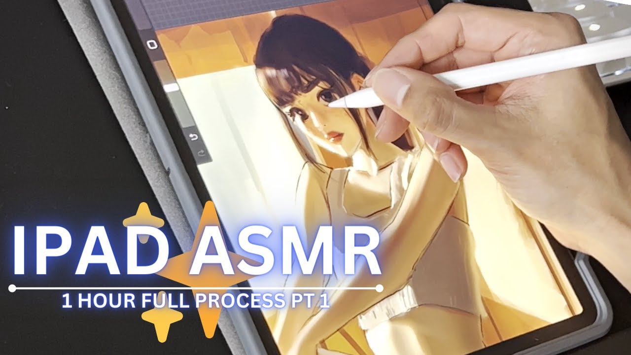 IPAD ASMR | 1 Hour Full Light Study Painting Process | Part 1 - YouTube