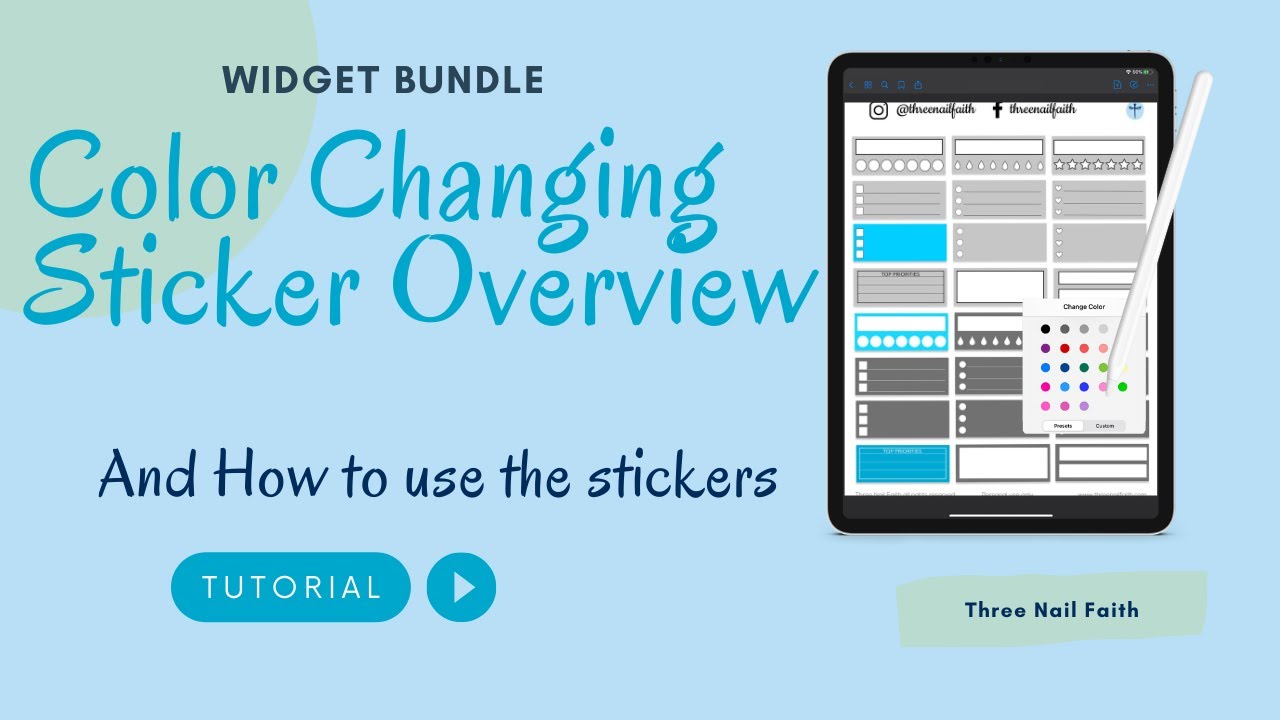 Learn how to use color changing Widget Stickers | Digital color ...