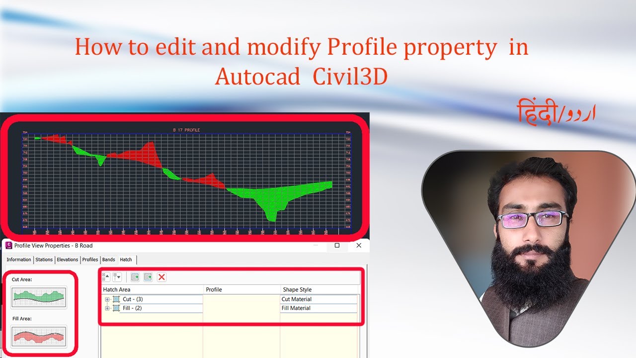 How to edit and modify Profile property in Autocad Civil3D - YouTube