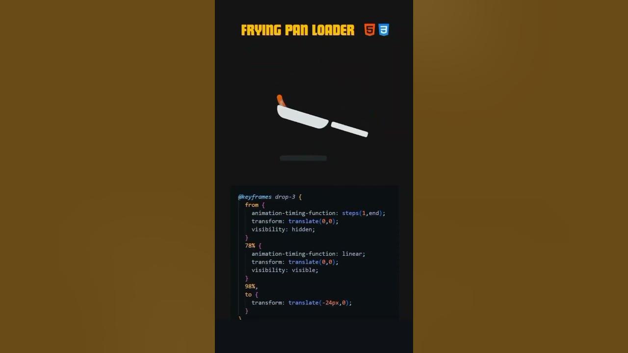 Frying pan loader 😍 || Animated Loader #loader #animated #coding #coders - YouTube