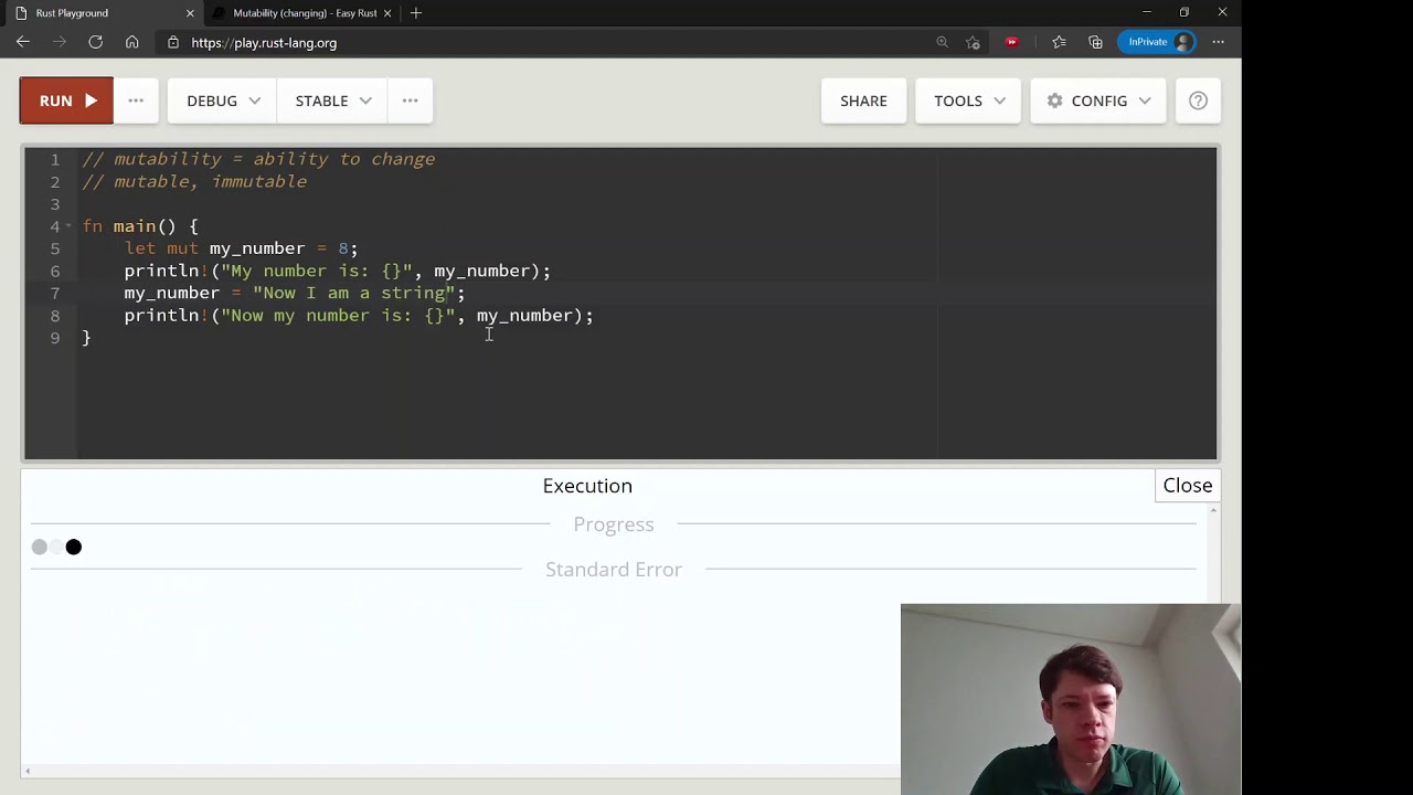 Easy Rust 008 Mutability Youtube